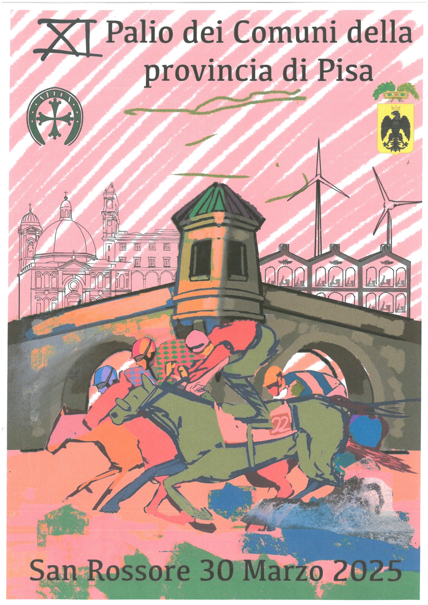 Il drappo del Palio Ippico tutto dedicato a Pontedera - Comune di Pontedera